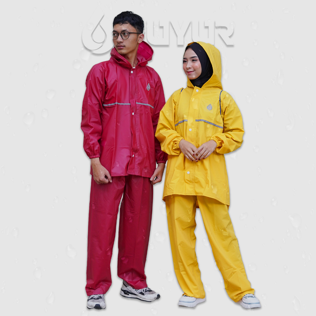 Jual Guyur Jas hujan List RAINCOAT Setelan Pria Wanita dewasa Anti Bocor anti air Mantel bahan ...