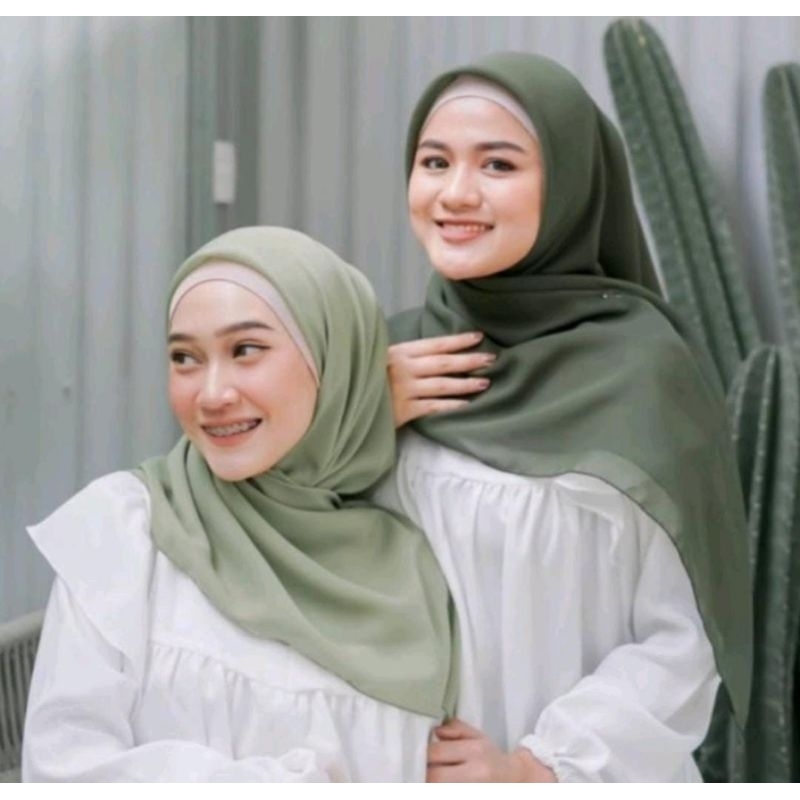 Jual HIJAB SEGI EMPAT BELLA SQUARE SAGE GREEN //murah | Shopee Indonesia