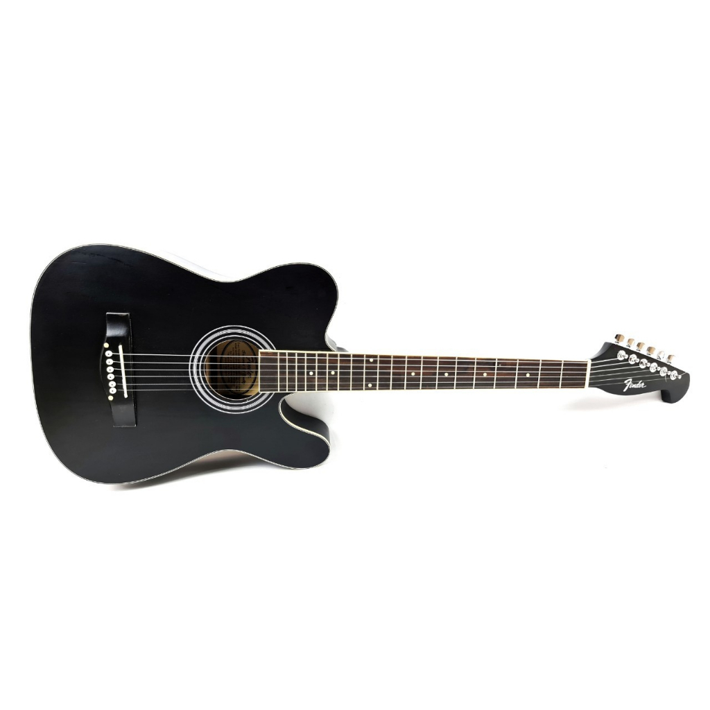 Jual Gitar Akustik Tele Merk Fender Model Telekustik Slim Hitam ...
