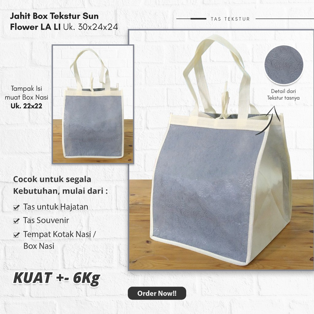 Jual Tas Goodie Bag Spundbond Tas berkat Hajatan Kotak Nasi 22 Tas jahit Box 30x24x24 Tekstur ...