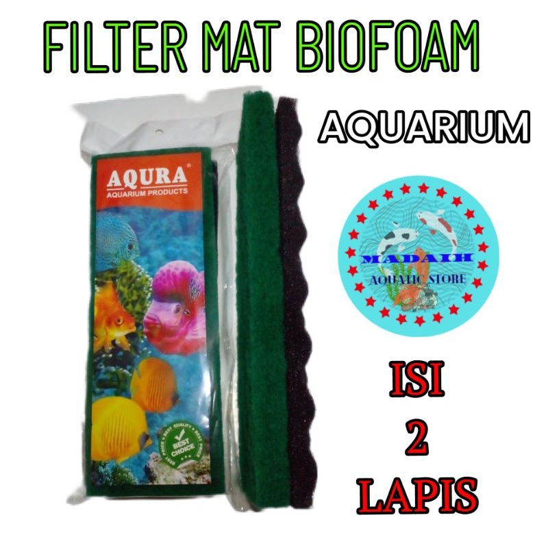Jual BIOFOAM FILTER MAT AQUARIUM AQURA Kapas spon busa bio foam karpet ...