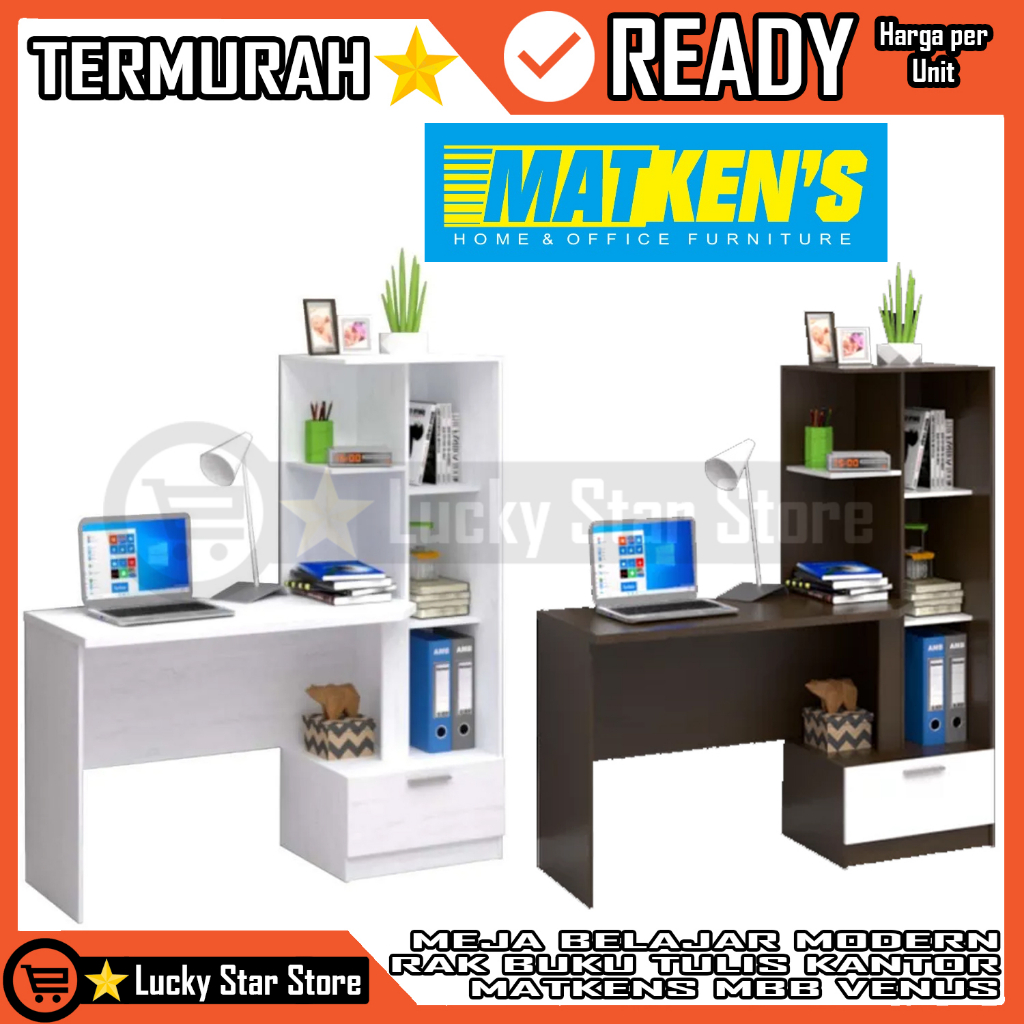 Jual [Kargo] MEJA TULIS BELAJAR KANTOR LAPTOP MBB VENUS LEMARI RAK BUKU ...