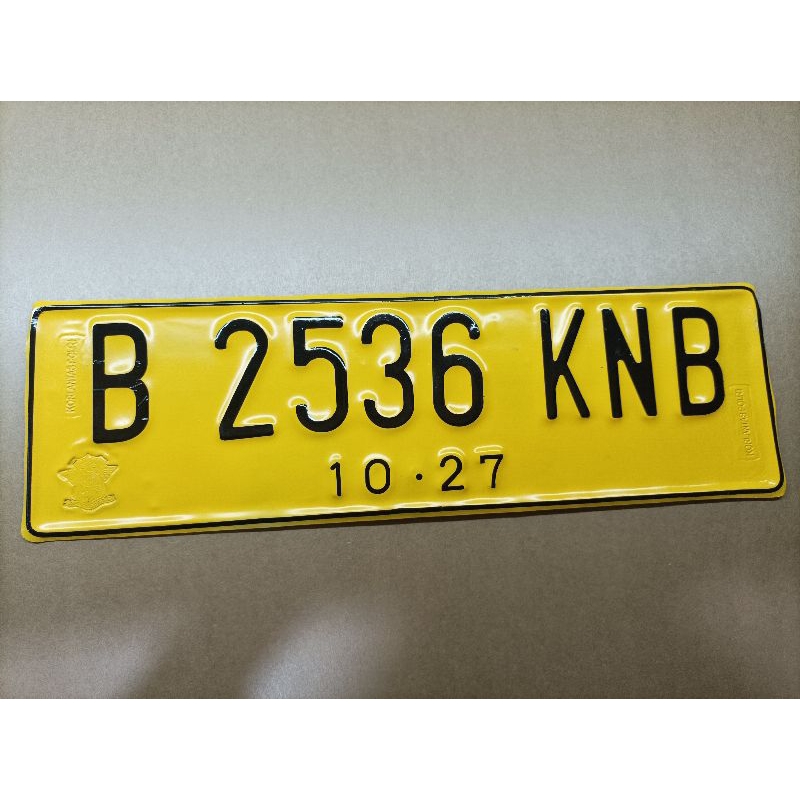 Jual Plat Mobil Warna Kuning dengan Logo Samsat Huruf Standar (Plat ...