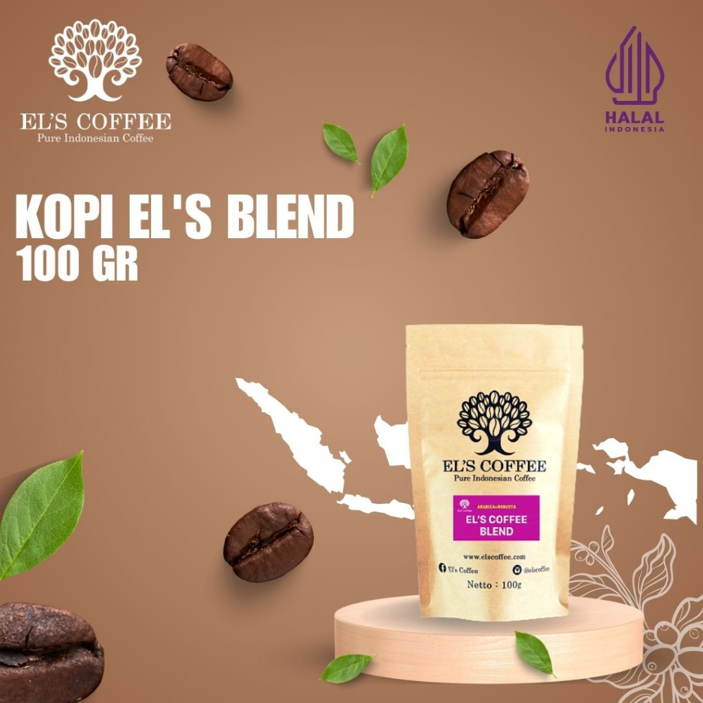 Jual EL'S COFFEE Blend Arabika Robusta 100Gr Pure Indonesia Coffee Beans / Fine / Course Roasted ...