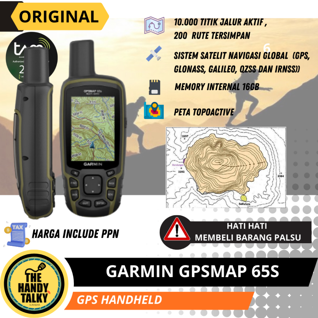 Jual GARMIN GPSMAP 65s GPS HANHELD MULTI BAND SENSOR NEW ORIGINAL ...