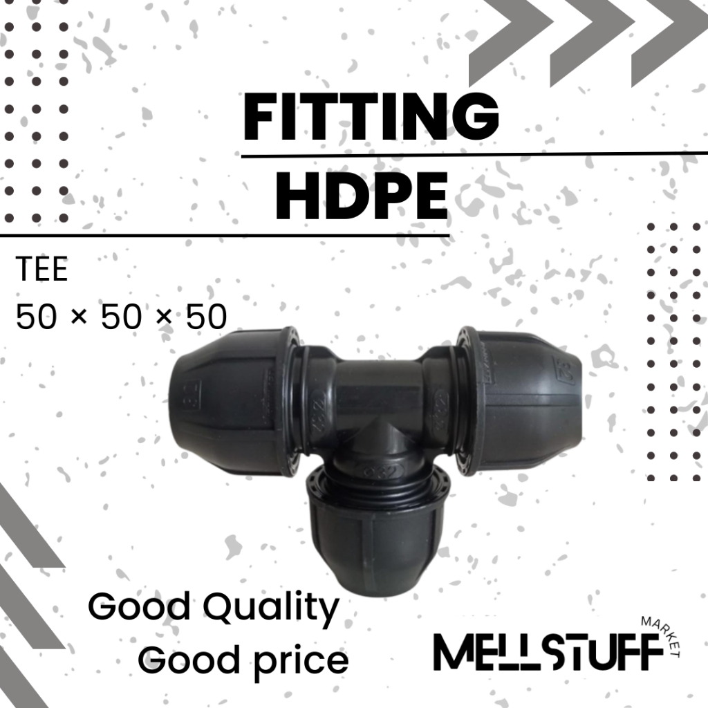 Jual Fitting HDPE Equal Tee Ukuran 50 × 50 × 50 MM (1 ½" Inch) Sambungan Pipa HDPE High Quality ...