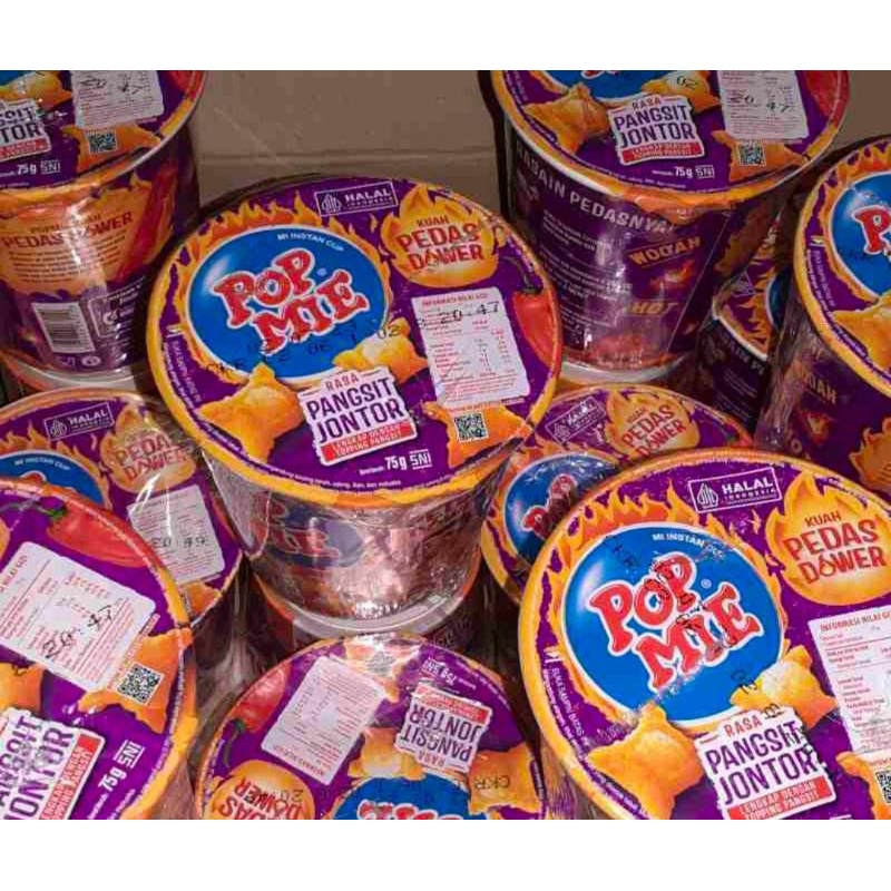 Jual POP MIE Pedes Dower rasa pangsit Jontor - netto 75gram | Shopee ...