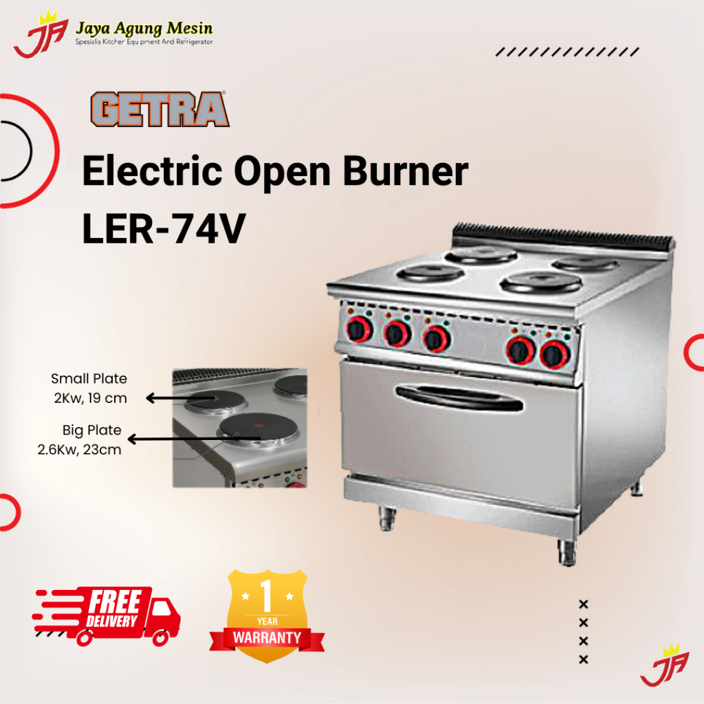 Jual GETRA Electric Open Burner LER-74V / Elektrik Cooker With Oven ...