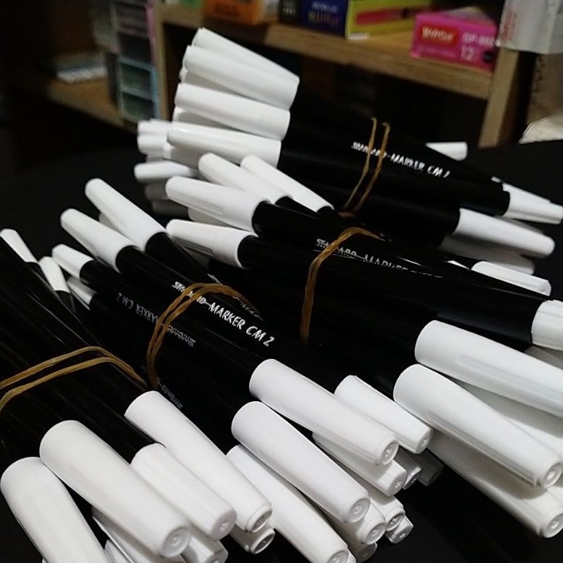 Jual Spidol kecil hitam merah biru 12 pcs marker spidol koreksi harga ...