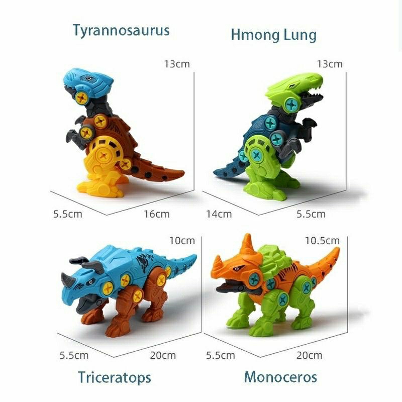 Jual mainan DIY dinosaurus lengkap dengan obeng | Shopee Indonesia