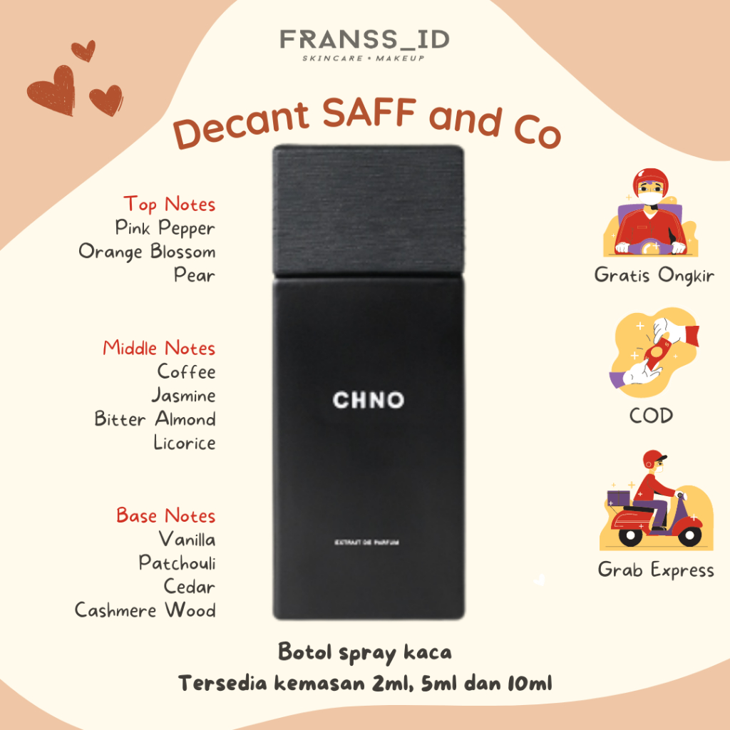 Jual DECANT SAFF AND CO CHNO Share In Jar Tester Original 2ml 5ml 10ml ...