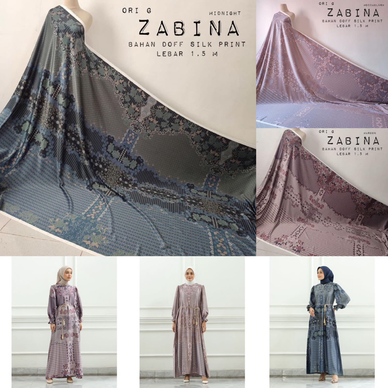Jual KAIN MOTIF ZABINA DAN AKSA BAHAN DOFF SILK PRINT DAN DOBBY | Shopee Indonesia