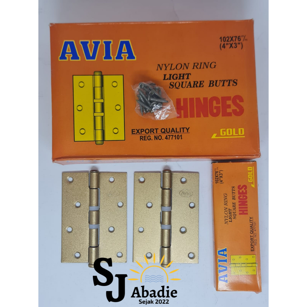 Jual (6 PASANG) AVIA Engsel Pintu Rumah Besi Ring Nylon Nilon 3 4 Inch ...