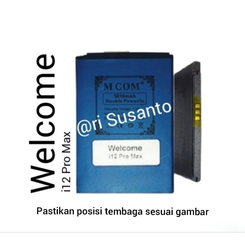 Jual Baterai MCOM for Welcome i12 Pro Max / Welcome S21U Double Power 5000mAh batere batre ...
