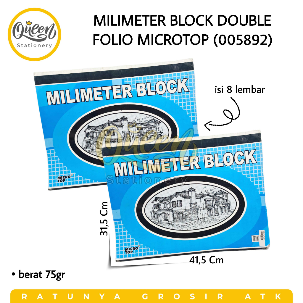 Jual 1 PCS MILIMETER BLOCK DOUBLE FOLIO MICROTOP KERTAS GRAFIK (005892 ...