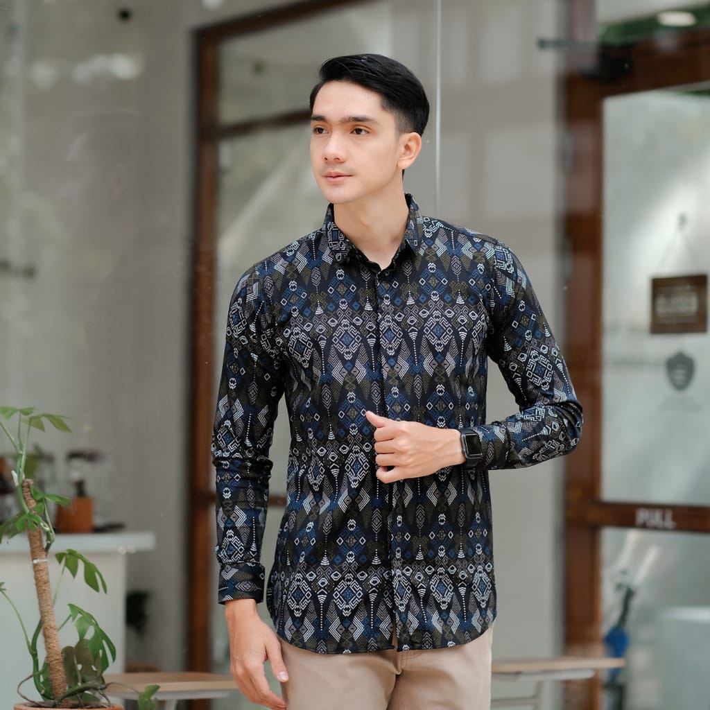 Jual CREDO Kemeja Batik Pria Lengan Panjang Premium Batik Pria Slimfit ...