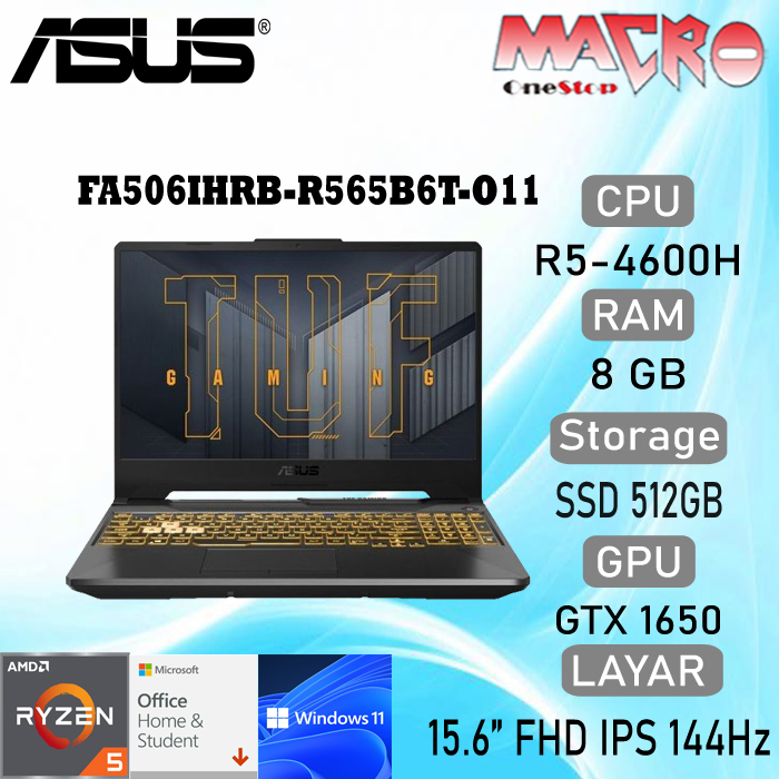 Jual ASUS FA506IHRB-R565B6T-O11 Black ( AMD R5-4600H/GTX1650_V4G/Ram 8G ...