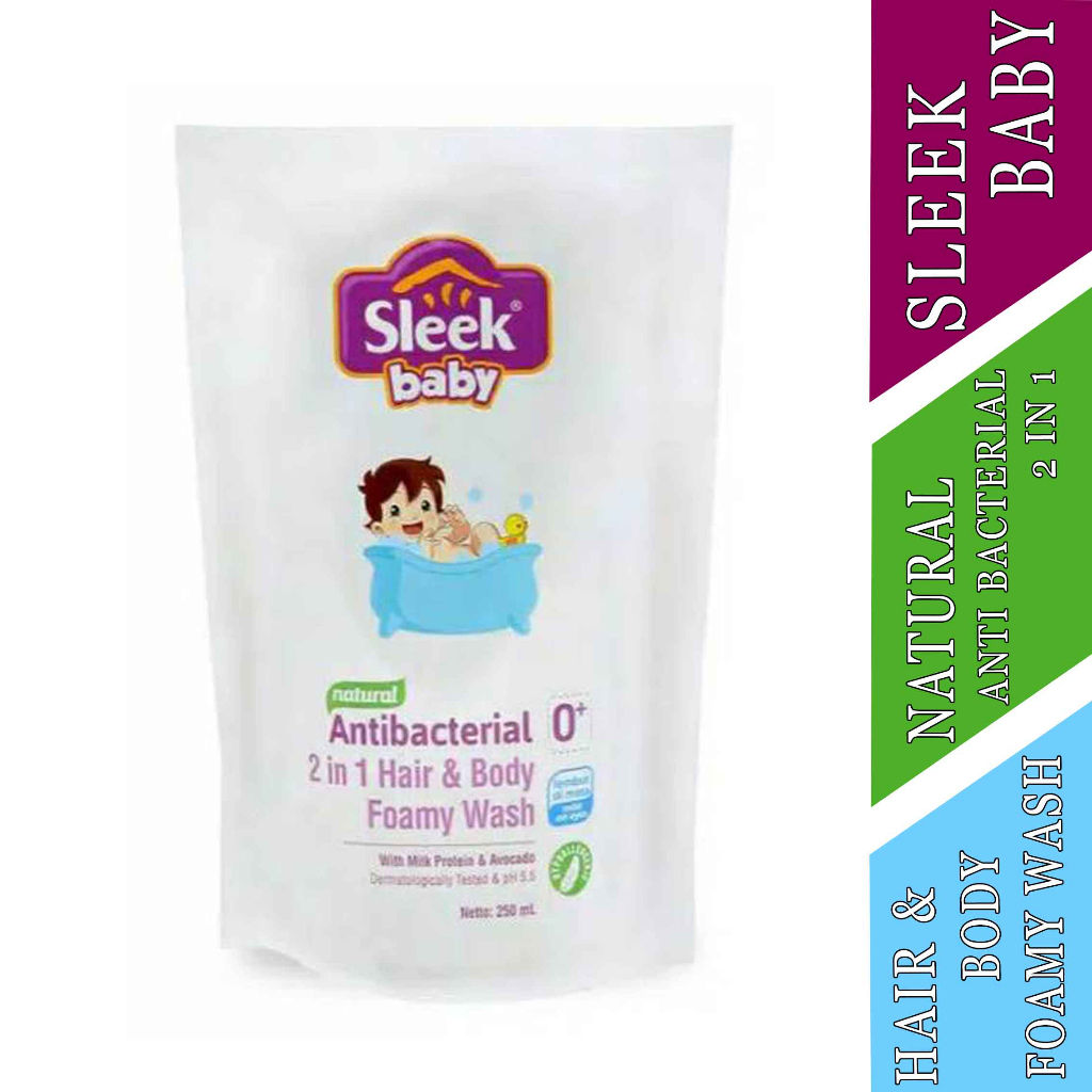 Jual SLEEK BABY NATURAL ANTIBACTERIAL 2 IN 1 HAIR & BODY FOAMY WASH ...