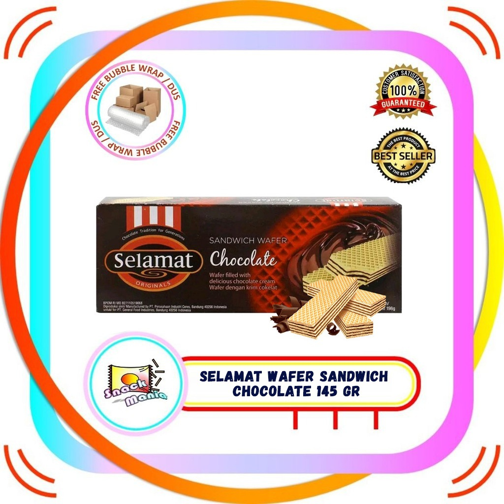 Jual Selamat Wafer Sandwich Chocolate 145 gr Coklat Cokelat | Shopee ...