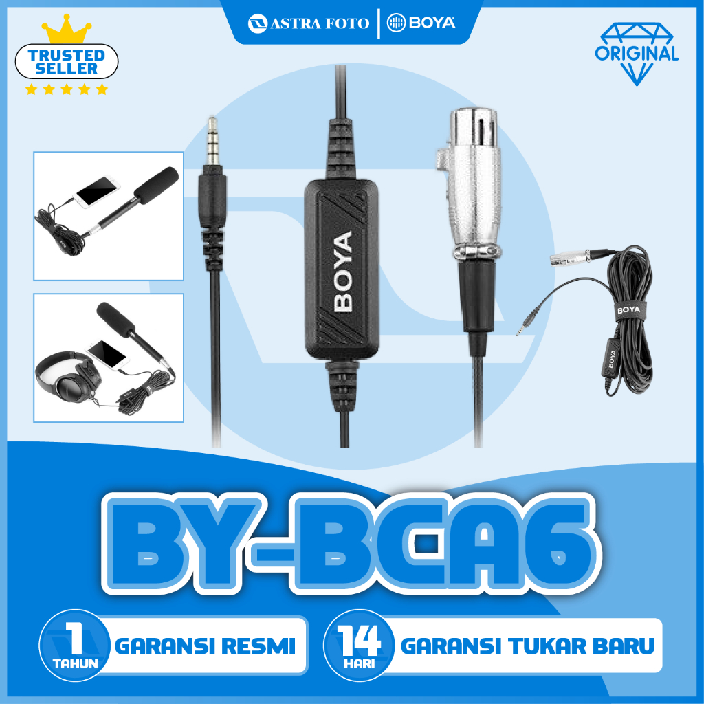 Jual BOYA BY-BCA6 XLR to 3.5mm Plug Microphone Mic Cable Adapter ...