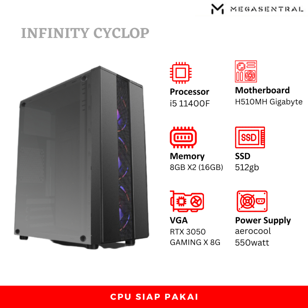 Jual Paket Pc Gaming Core i5 Gen 11 Ram 16GB SSD 512GB RTX 3050 Siap ...