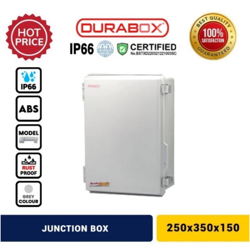Jual Box Panel Plastik 250x350x150 mm ABS Junction + Base Plate Durabox ...