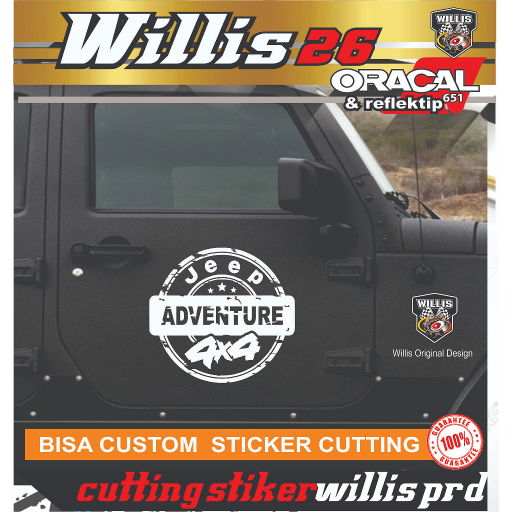 Jual Stiker Jeep Cutting Sticker Pintu Mobil Adventure Willys | Shopee ...