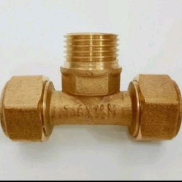 Jual Tee/ T shok/sok sambung Drat luar pipa air panas kuningan 1/2 inchi | Shopee Indonesia