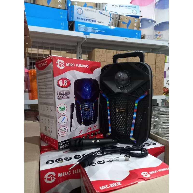 Jual Speaker Bluetooth Kimiso MKC-2602/3381 6,8 Inchi + Mic Karaoke | Shopee Indonesia