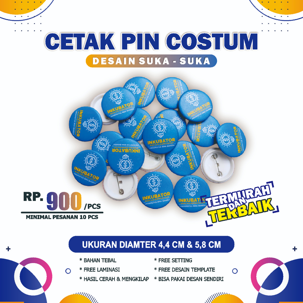 Jual Cetak Pin Custom Ukuran 58MM/Cetak Pin Peniti/Custom Pin Murahn 44 mm /Cetak Pin Murah/Pin ...