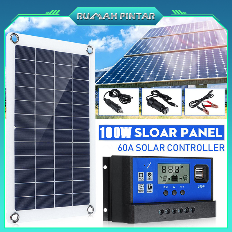 Jual 60W/100W SOLAR PANEL PANEL SURYA PEMBANGKIT LISTRIK TENAGA SURYA ...