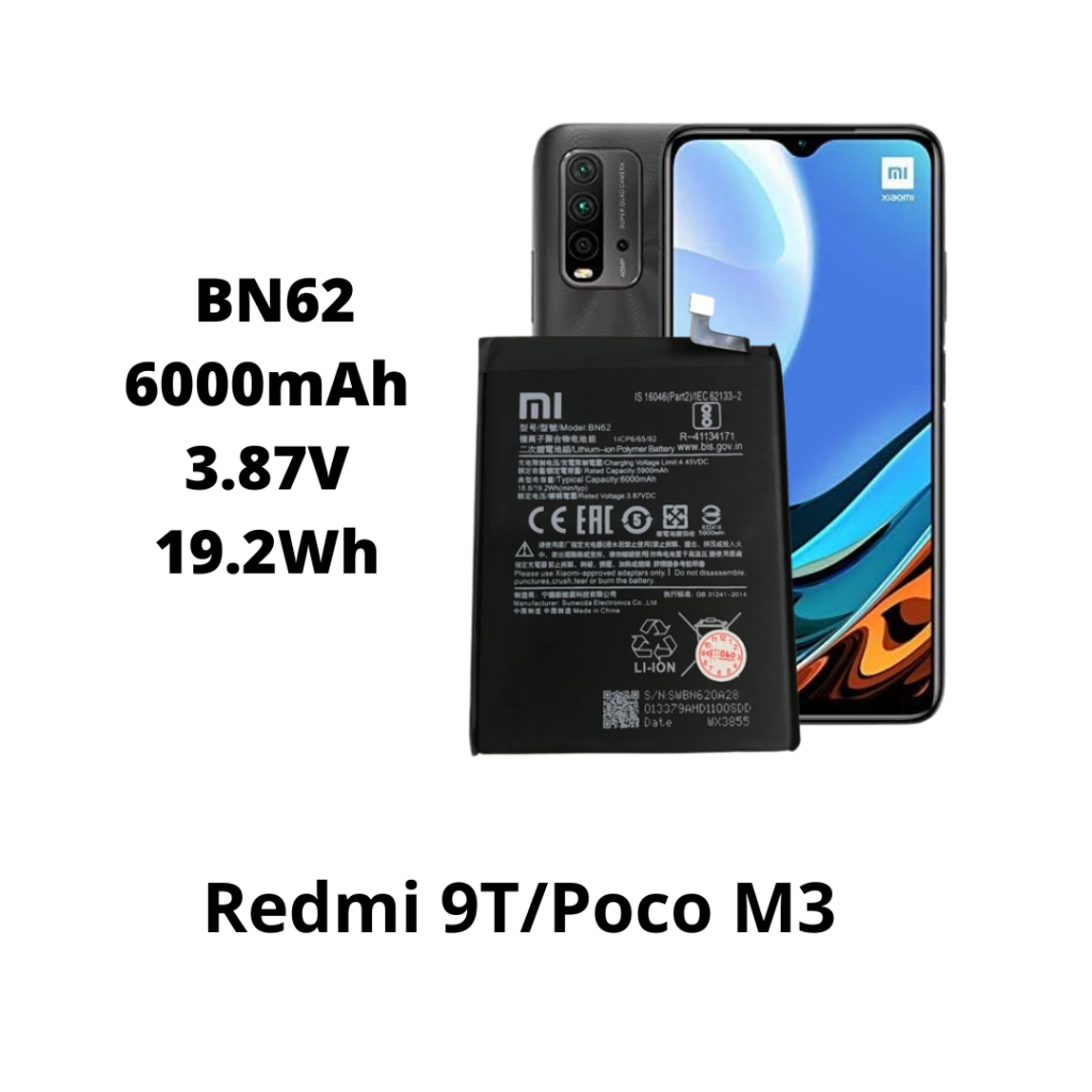 Jual BATERAI BATTERY BATRE XIAOMI BN62 FOR REDMI 9T / POCOPHONE POCO M3 ...
