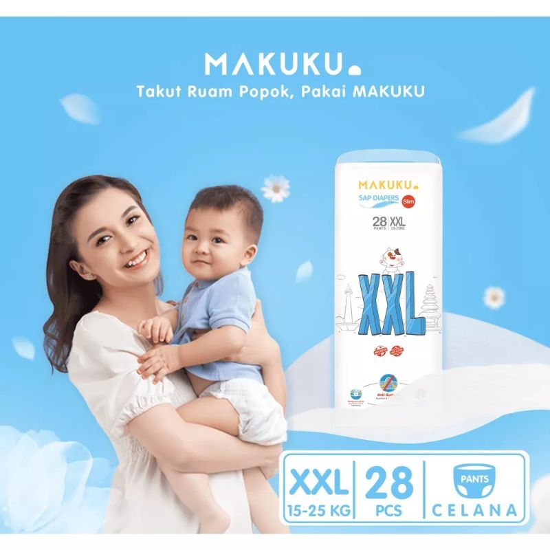 Jual Popok Bayi/ VIRAL ANTI GUMPAL/ PREMIUM MAKUKU SAP Diapers SLIM XXL ...