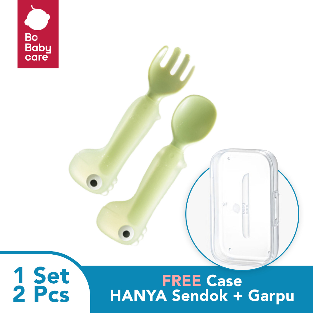 Jual Sakumini X BC Babycare Learning Silicone Spoon Fork PPSU Sendok Garpu Training Bayi ...