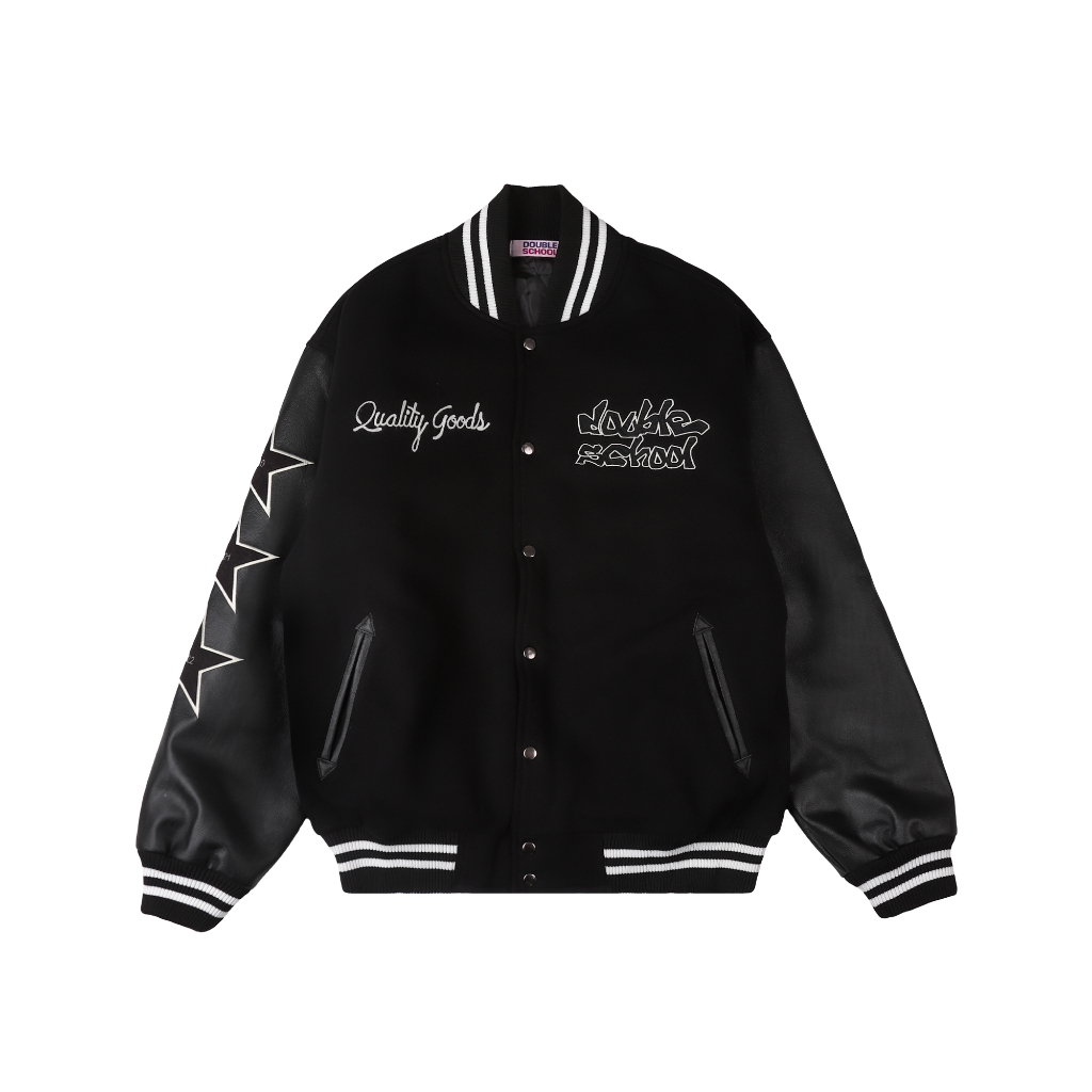 Jual Double School - Classic Star Varsity Black | Shopee Indonesia