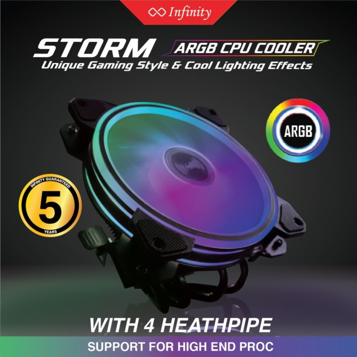 Jual INFINITY STROM CPU COOLER ARGB 4 PIPE - KIPAS PROCESSOR | Shopee ...