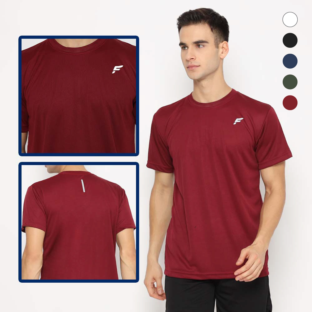 Jual FELCO Basic Shirt MAROON Man || Kaos Baju Olahraga Fitness Basket ...