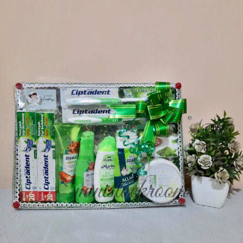 Jual Paket Seserahanhantaran Kado Nikah Satu Set Perlengkapan Mandi Warna Green Sudah Hias
