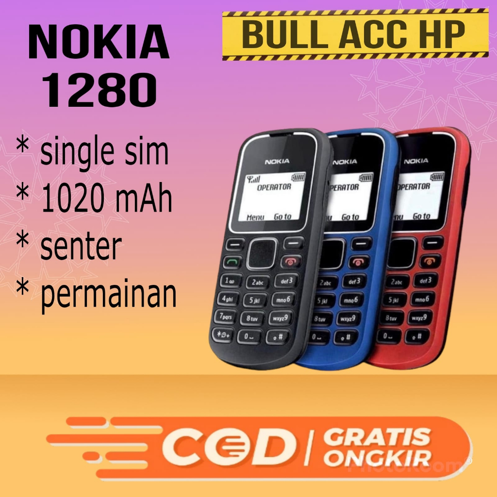 Jual HandPhone [ HP ] NOKIA 1280 ber- GARANSI RESMI FULL SET | Shopee ...