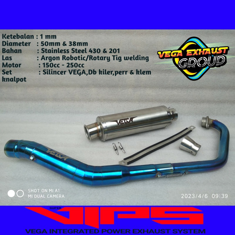 Jual knalpot racing VEGA EXHAUST D 50mm MEGAPRO MONO/NEW MEGAPRO FI ...