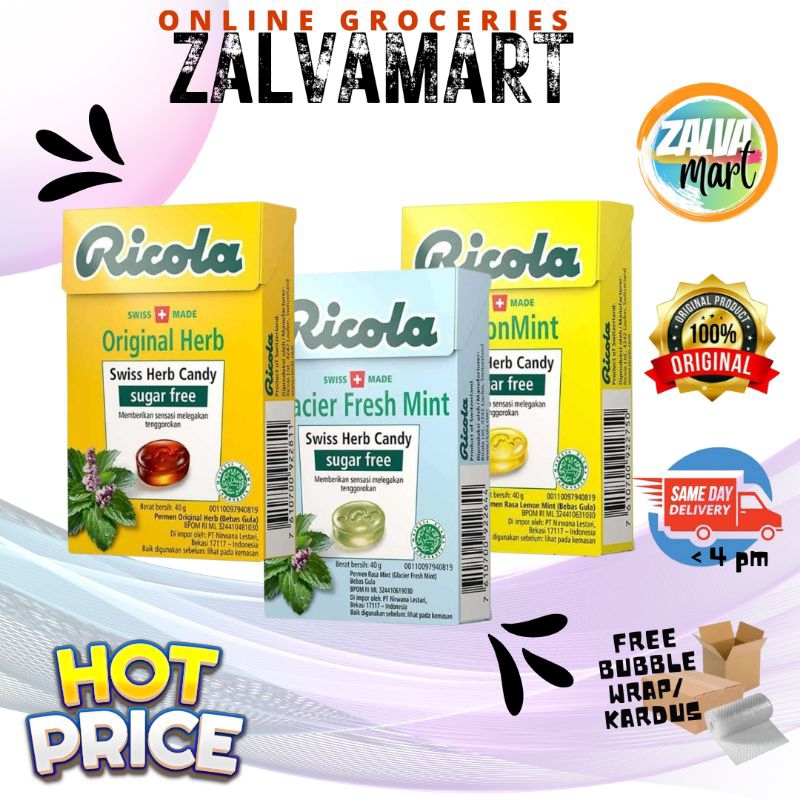Jual Ricola Sugar Free Candies - permen mint tanpa gula 40 g | Shopee Indonesia