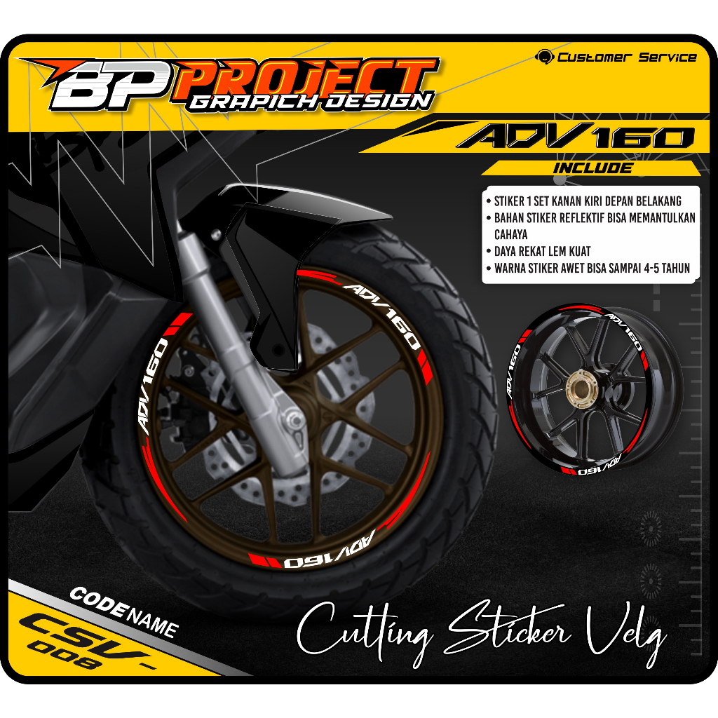 Jual CUTTING STICKER VELG HONDA ADV 160 NEW FULL SET - CUTTING VELG ADV ...