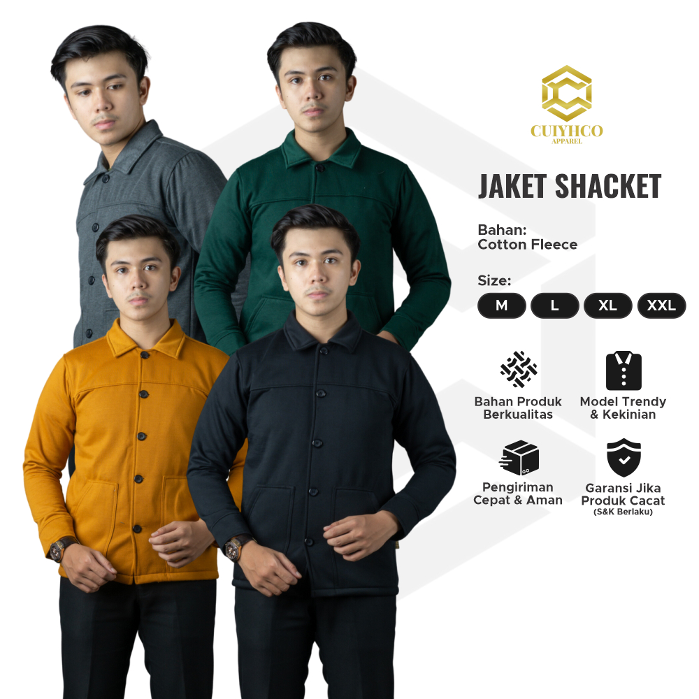 Jual Jaket Shacket Pria Semi Kemeja Kancing Pocket Jacket Premium Tebal ...