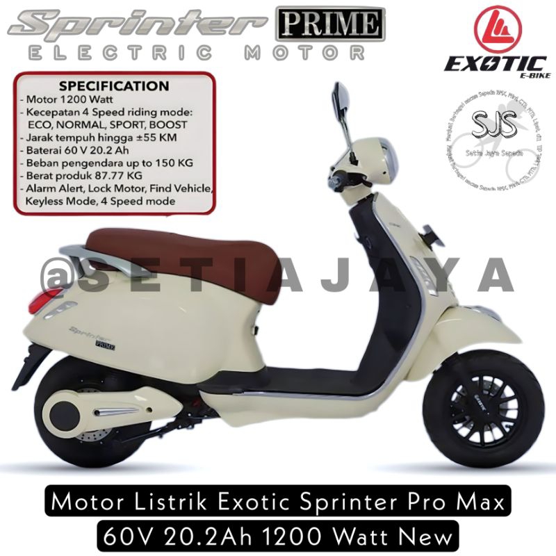 Jual Sepeda Motor Listrik / Electric Motorcycle EXOTIC SPRINTER PRIME ...
