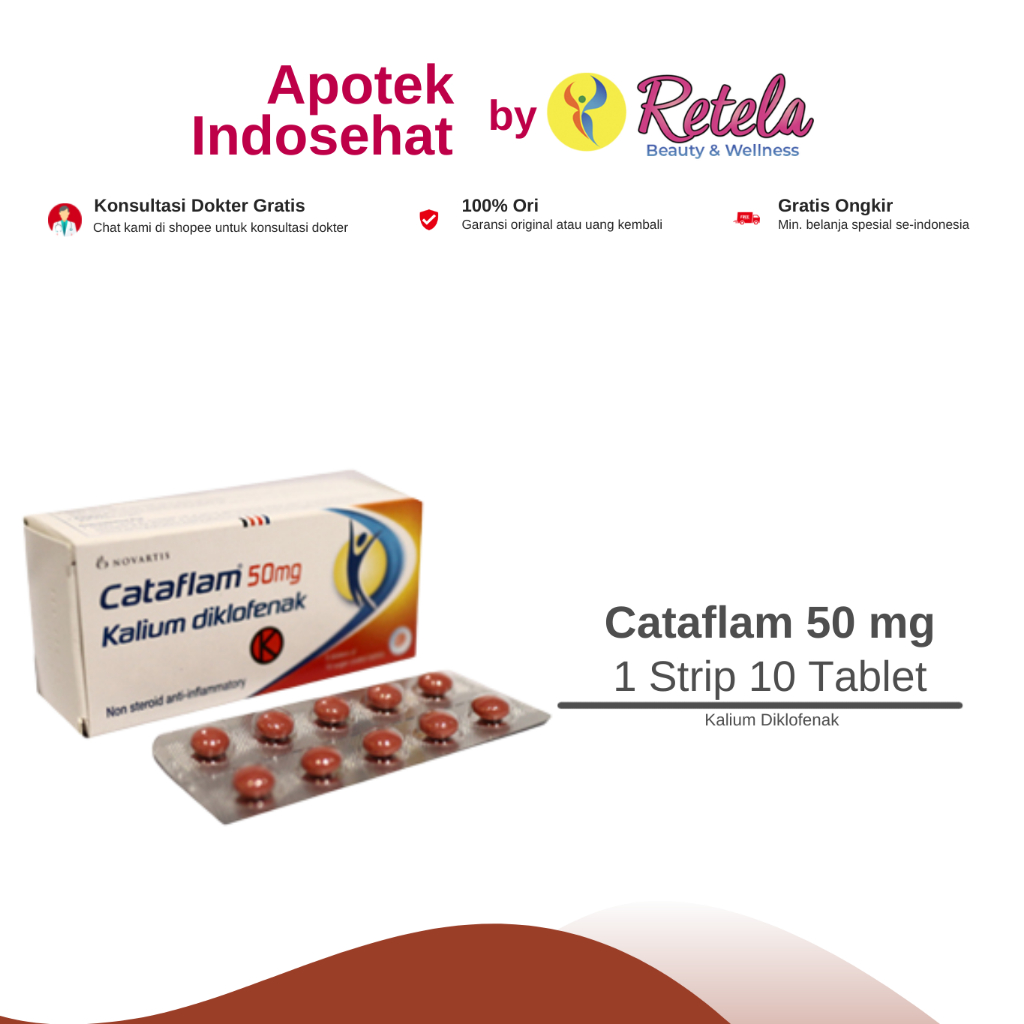 Jual CATAFLAM 50MG 1 BLISTER ISI 10 TABLET | Shopee Indonesia