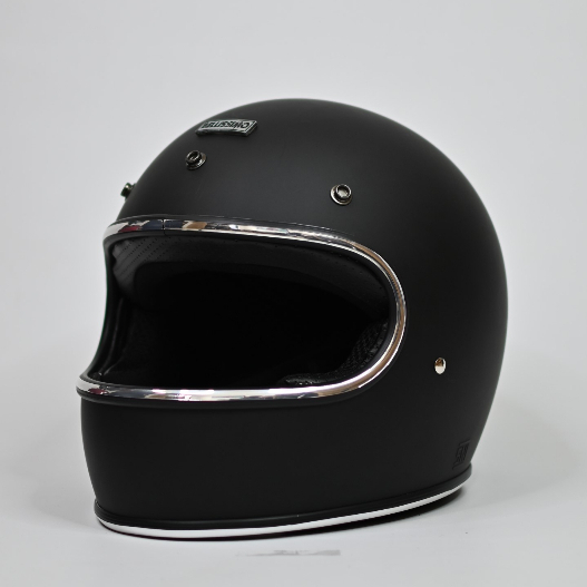 Jual BELLISSIMO HELMET RETRO / Helm Retro Full Face - Black DOFF ...