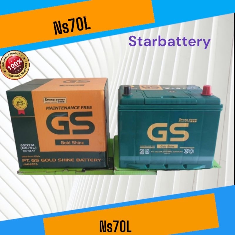 Jual AKi mobil Toyota Innova NS 70L (65D26L) 65ah Aki kering MF GS Gold Shine | Shopee Indonesia