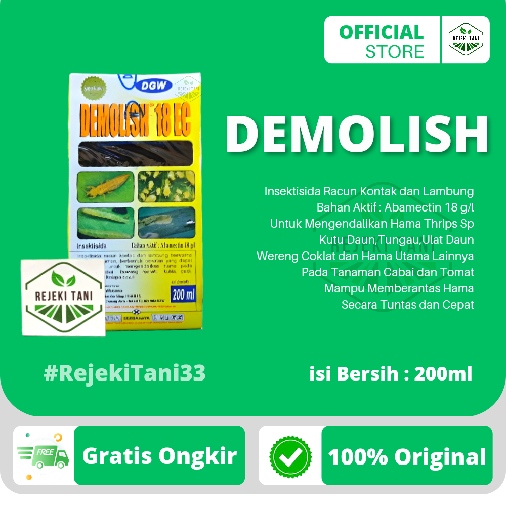 Jual Insektisida DEMOLISH 18EC 200ml Abamektin Racun Kontak dan Lambung ...