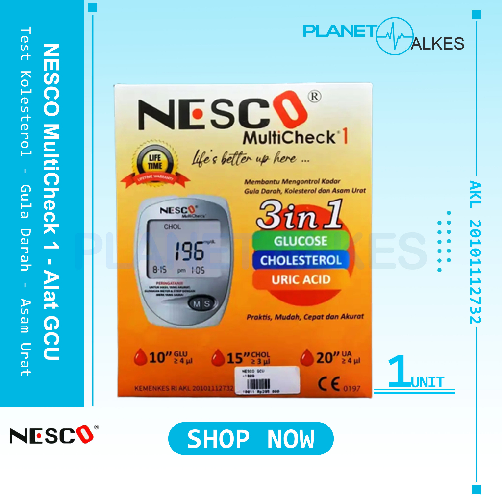 Jual Alat Nesco GCU 3 In 1 / Nesco Multicheck (Gula, Kolesterol dan Asam Urat ) | Shopee Indonesia