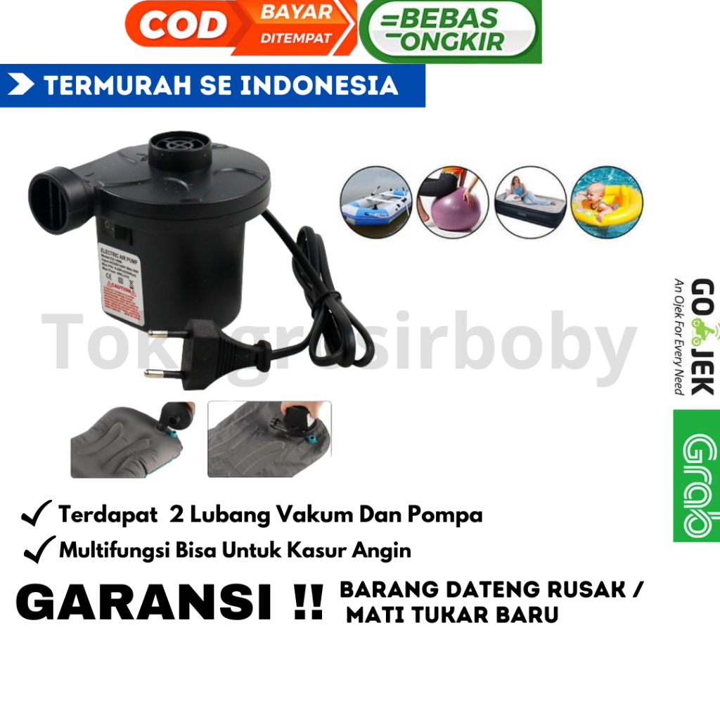 Jual Pompa Angin Listrik Elektric Air Pump Untuk Kolam Renang Kasur Vakum 50W 240V | Shopee ...
